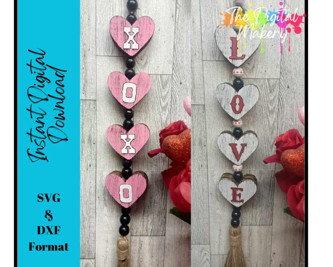 Valentine's Day Garland SVG | Valentine's Word Garland File | Valentine ...