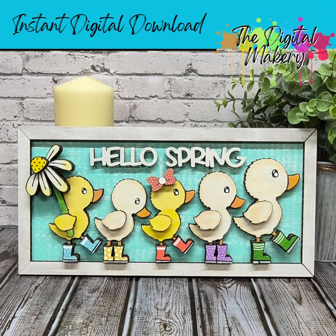 Spring Ducks in Rainboots SVG | Springtime Duck Sign | DIY Spring Decor ...