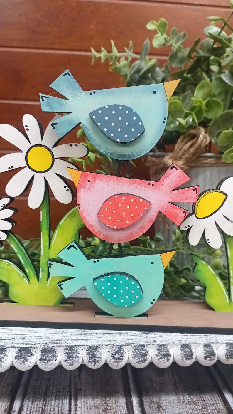 Cute Spring Bird SVG | Stacked Spring Bird File | DIY Spring Decor File ...