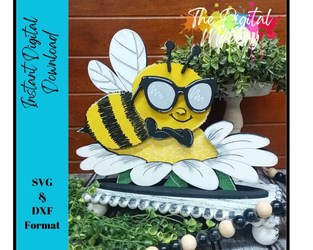 Cute Bee SVG | Bee Decor Laser Cut File | Snoozing Bee File | DIY Bee ...