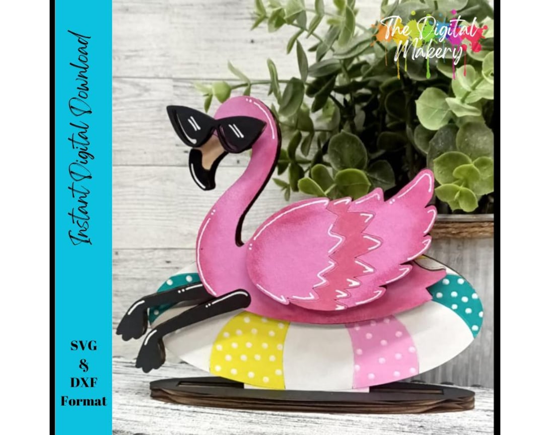 Flamingo on a Floaty SVG | Flamingo Decor File | Summer Flamingo Sign ...