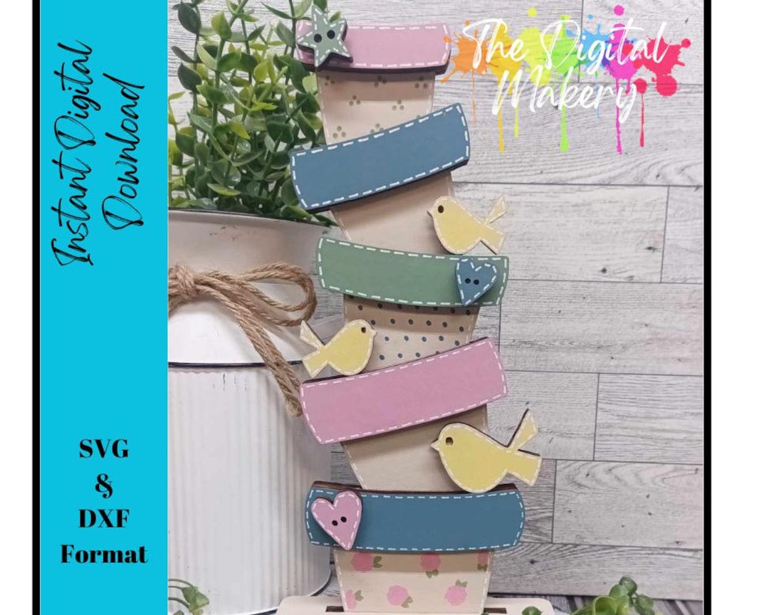 Stacked Flower Pots SVG | Cute Spring Flower Pots File | DIY Spring ...
