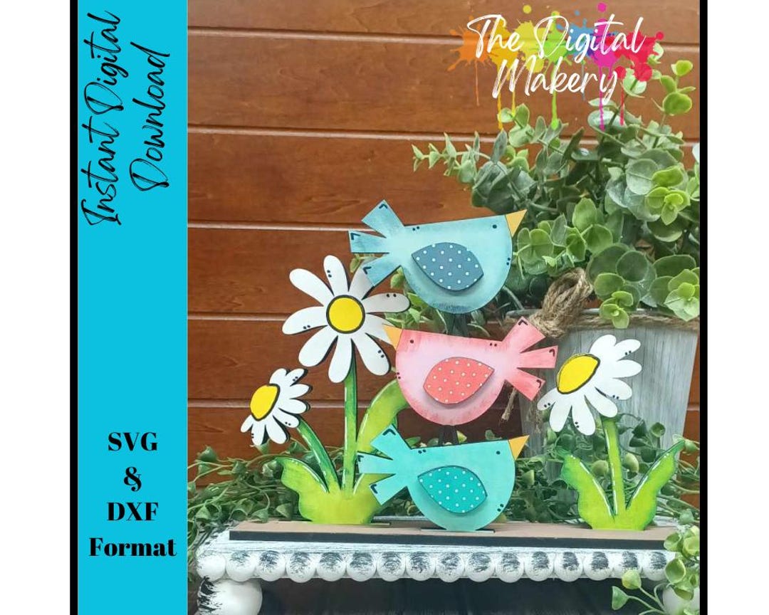 Cute Spring Bird SVG | Stacked Spring Bird File | DIY Spring Decor File ...