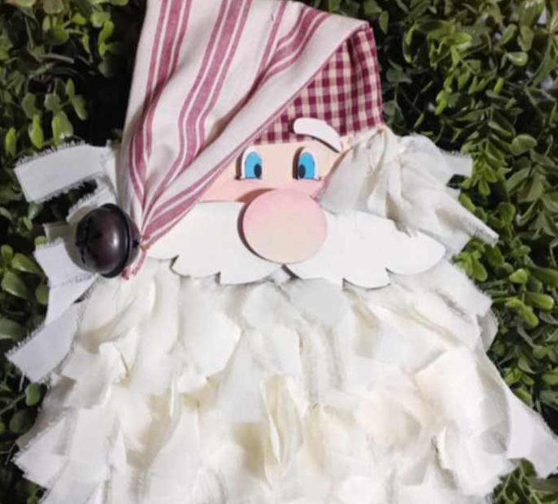 Santa SVG | Farmhouse Santa Head SVG | Primitive Santa Laser Cut File ...