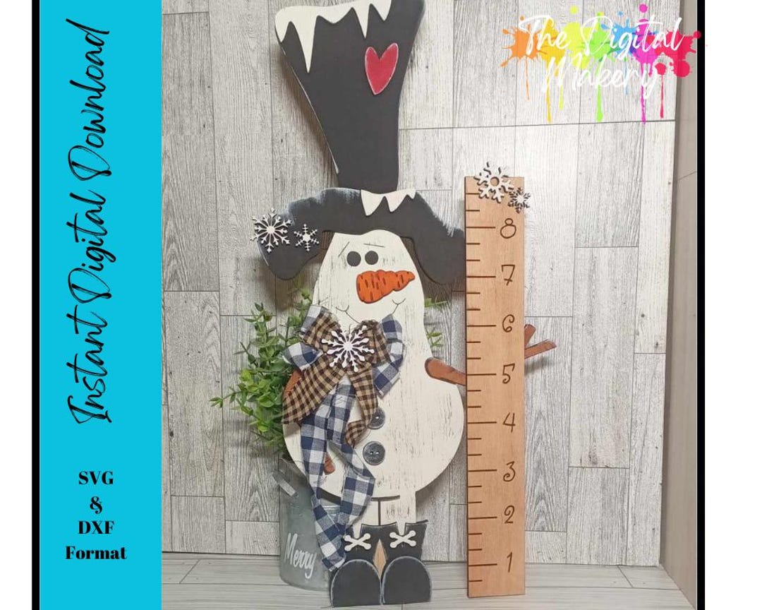 Winter Snowman SVG | Snow Gauge Snowman File | Snow Ruler Snowman SVG ...