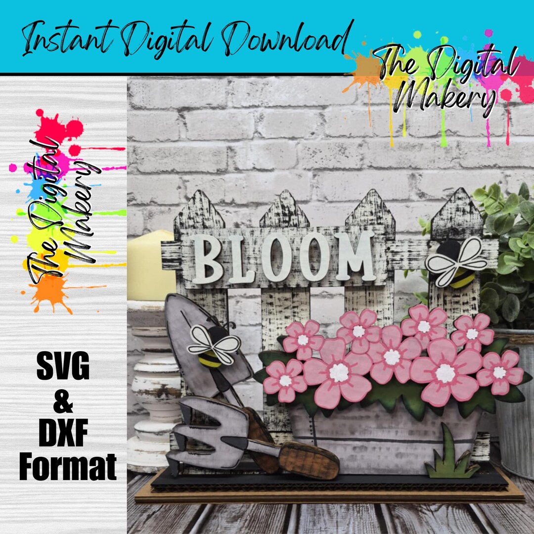 Bloom Sign SVG | Spring Flower Garden Sign File | Springtime Decor File ...