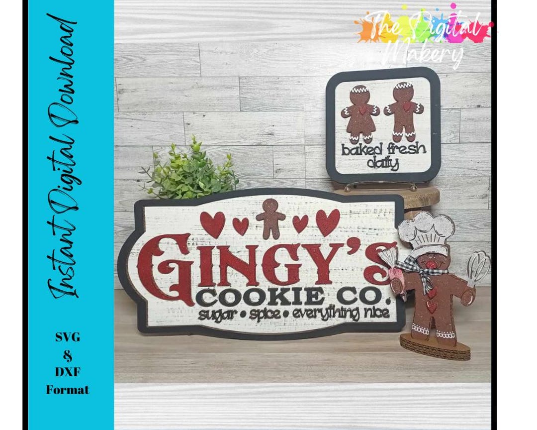 Gingys Baking Co SVG | Christmas SVG | Gingerbread Christmas Sign ...