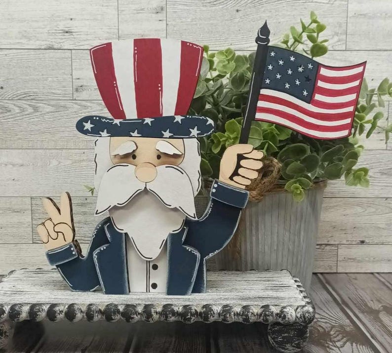 4th of July SVG | Uncle Sam File | Patriotic Shelf Sitter File | Red ...