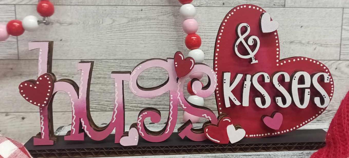 Valentine's Day SVG | Hugs and Kisses Sign File | Valentine's Shelf ...