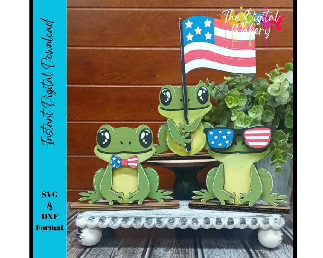 4th of July Frogs SVG | Cute Patriotic Froggies SVG | Cute Frogs SVG ...