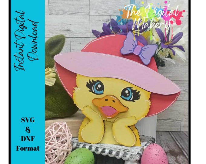 Spring Daisy Duck Standing File SVG, Umbrella, Swimming, Flower, Cute ...