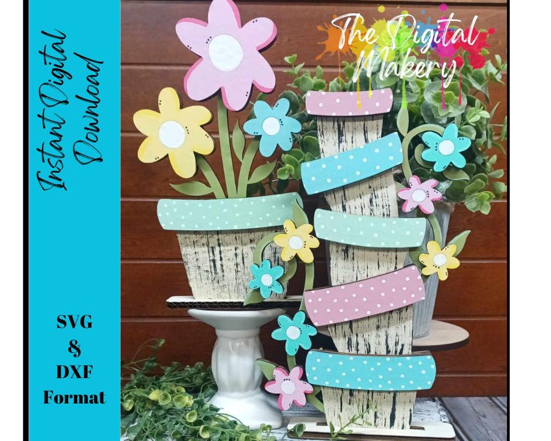 Spring Flower Pots SVG | Spring Farmhouse Daisies | DIY Spring Decor ...