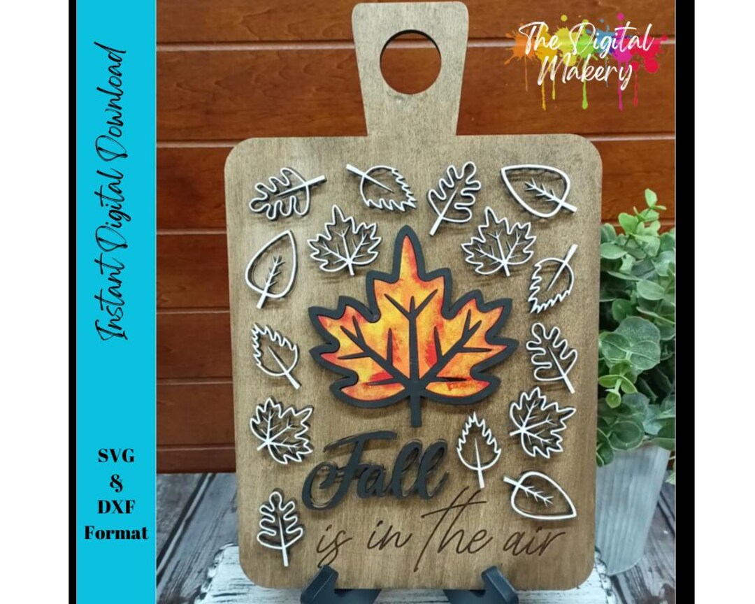 Fall Cutting Board SVG | Fall is in the Air Cutting Board File | Fall ...