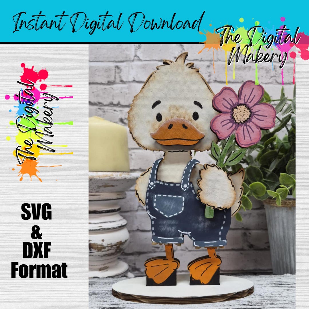 Spring Duck SVG | Boy Duckie SVG | Farmhouse Duck File | DIY Spring ...