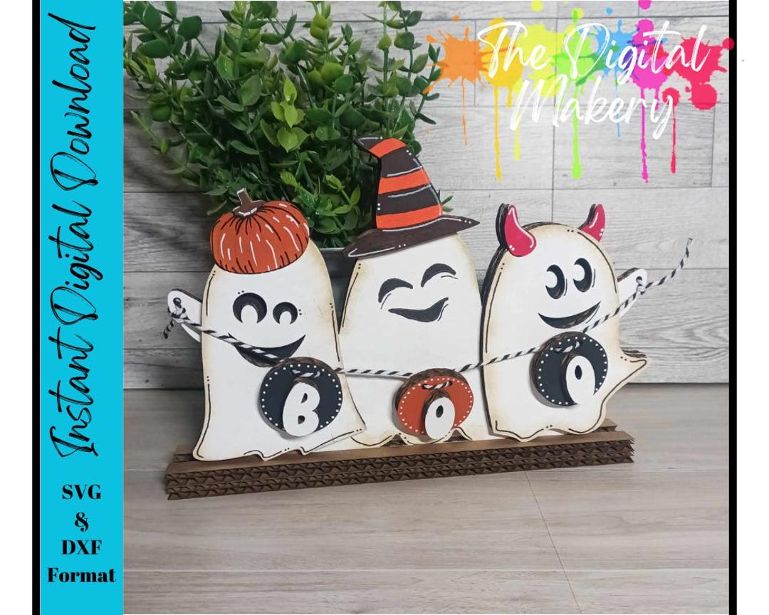 Halloween Laser Cut File | Halloween Ghost SVG | Boo Cut File | DIY ...