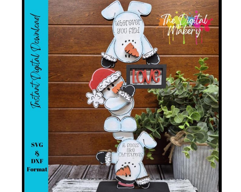Snowman Sign SVG | Christmas Snowman SVG | It Feels Like Christmas ...