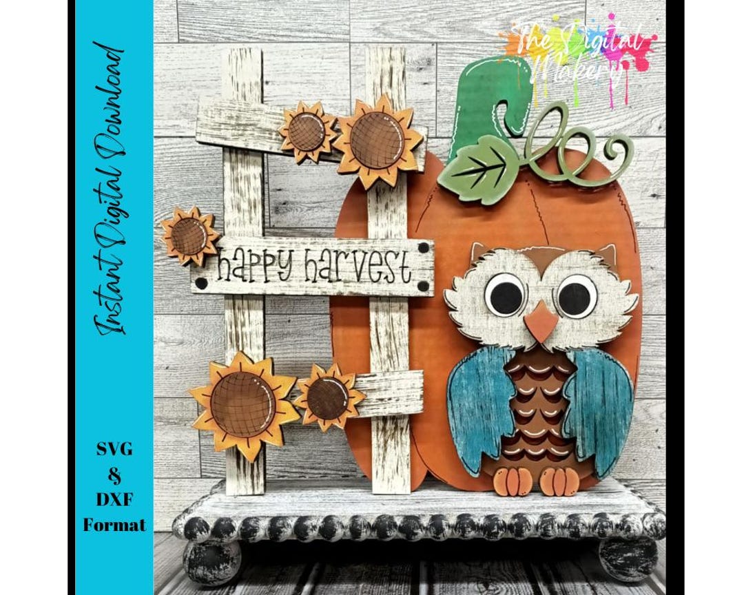 Fall Harvest Ladder SVG | Fall Decor File | Fall Owl SVG Pumpkin Decor ...