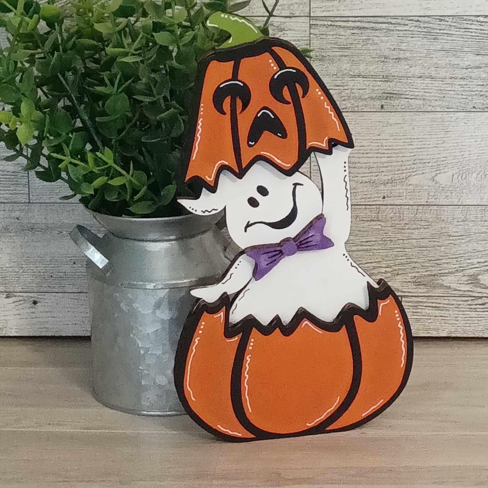 Peeking Ghost Pumpkins Laser Cut File | Halloween Ghost SVG | Cute ...