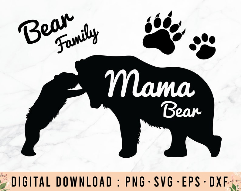 Mama Bear SVG, Papa Bear Svg, Baby Bear Svg, Bear Family Clip Art ...