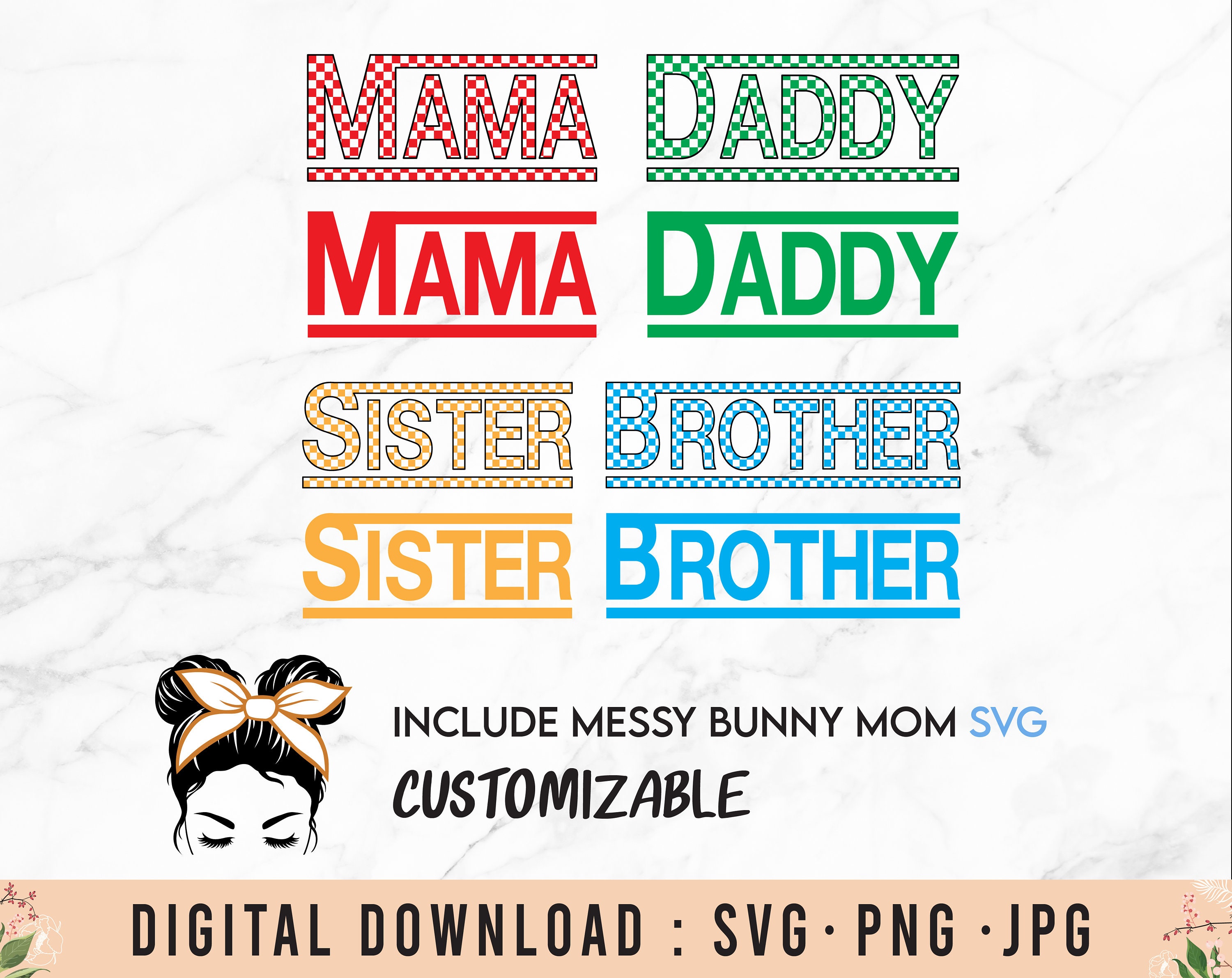 Checkered Family Svg, Checkered Pattern Svg, Checkered Frame Svg ...
