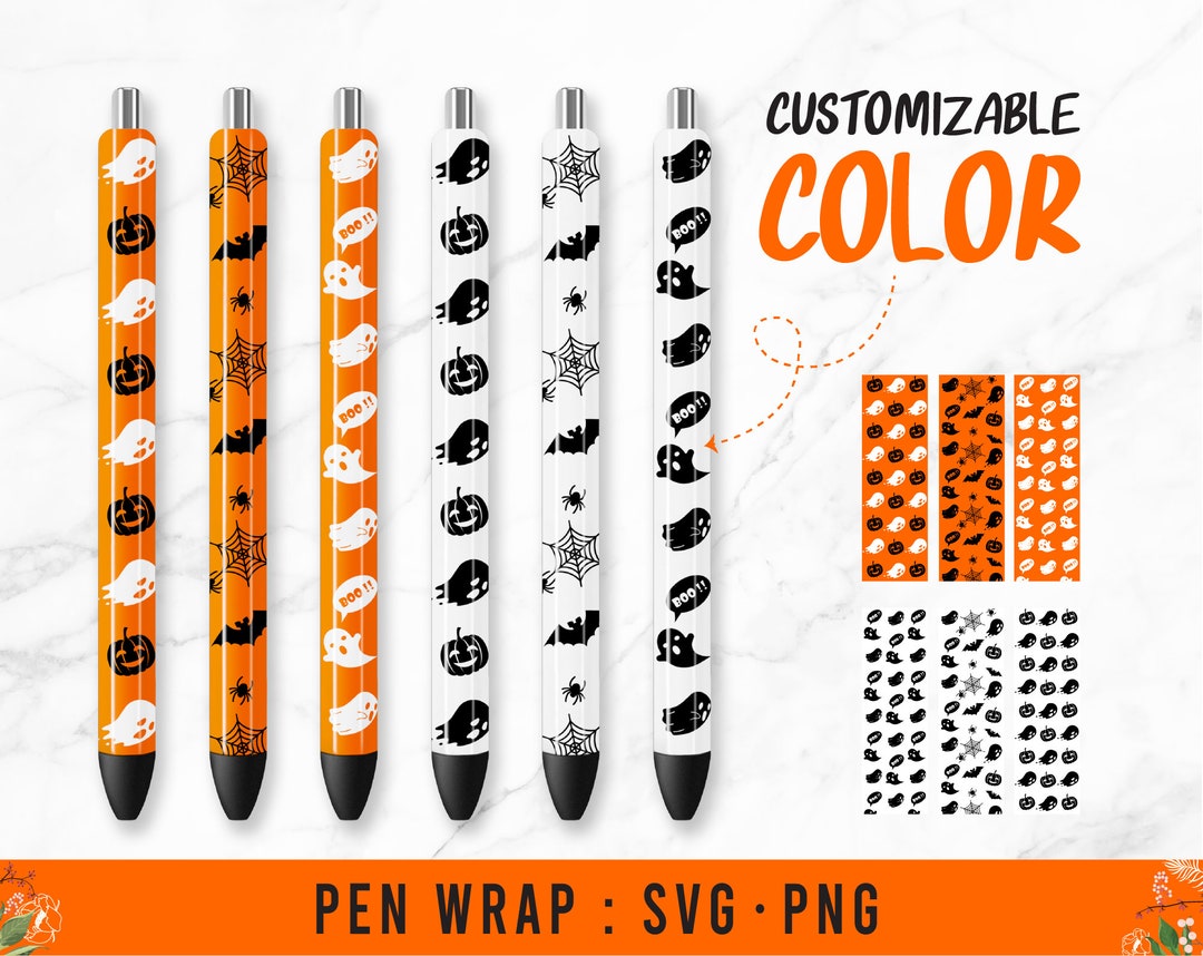 Halloween Pen Wrap Svg | Halloween Pumpkins Pen Wrap Svg | Ghost Shadow ...