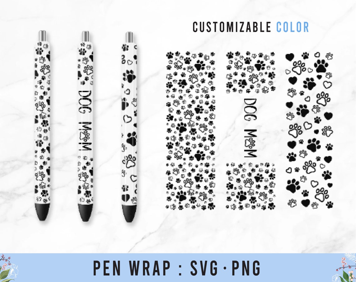 Dog Paw Pen Wrap ,dog Mom Pen Wrap, Dog Lover Pen Wrap ,pettern Pen ...