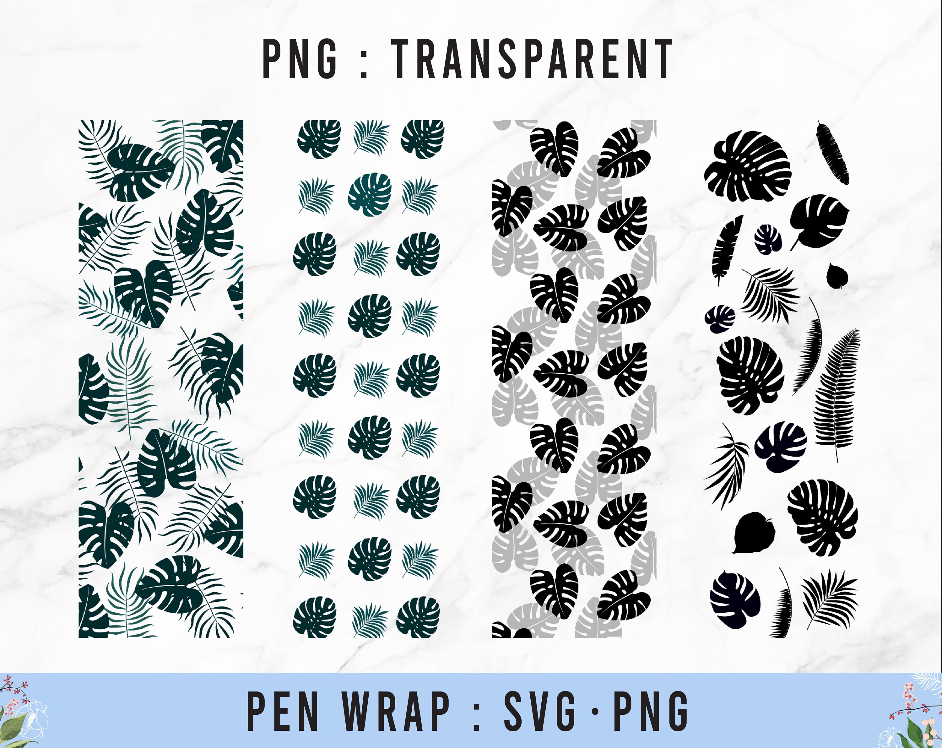 Monstera Pen Wrap Tropical Leave Pen Wrap Tropical - Etsy