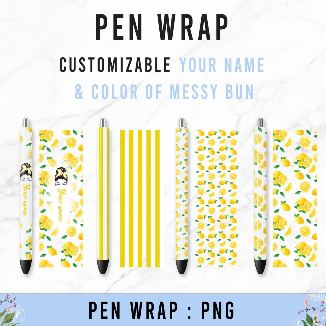 Lemon Pen Wraps: Lemon Tree Sublimation Pen Wrap Bundle, Epoxy ...