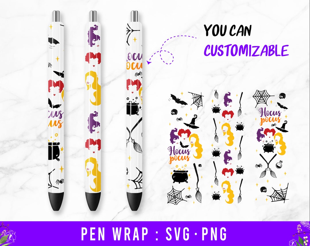 3 Hocus Pocus Pen Wrap Svg, Hocus Pocus Svg, Halloween Pen Wrap, Epoxy ...