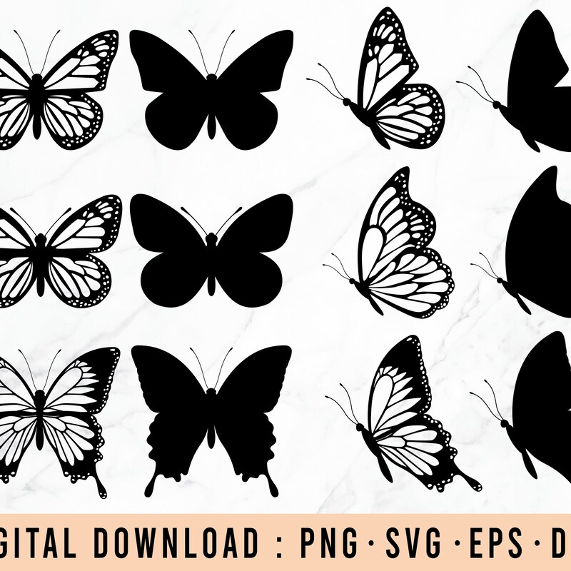 Butterfly Shape Svg - Etsy