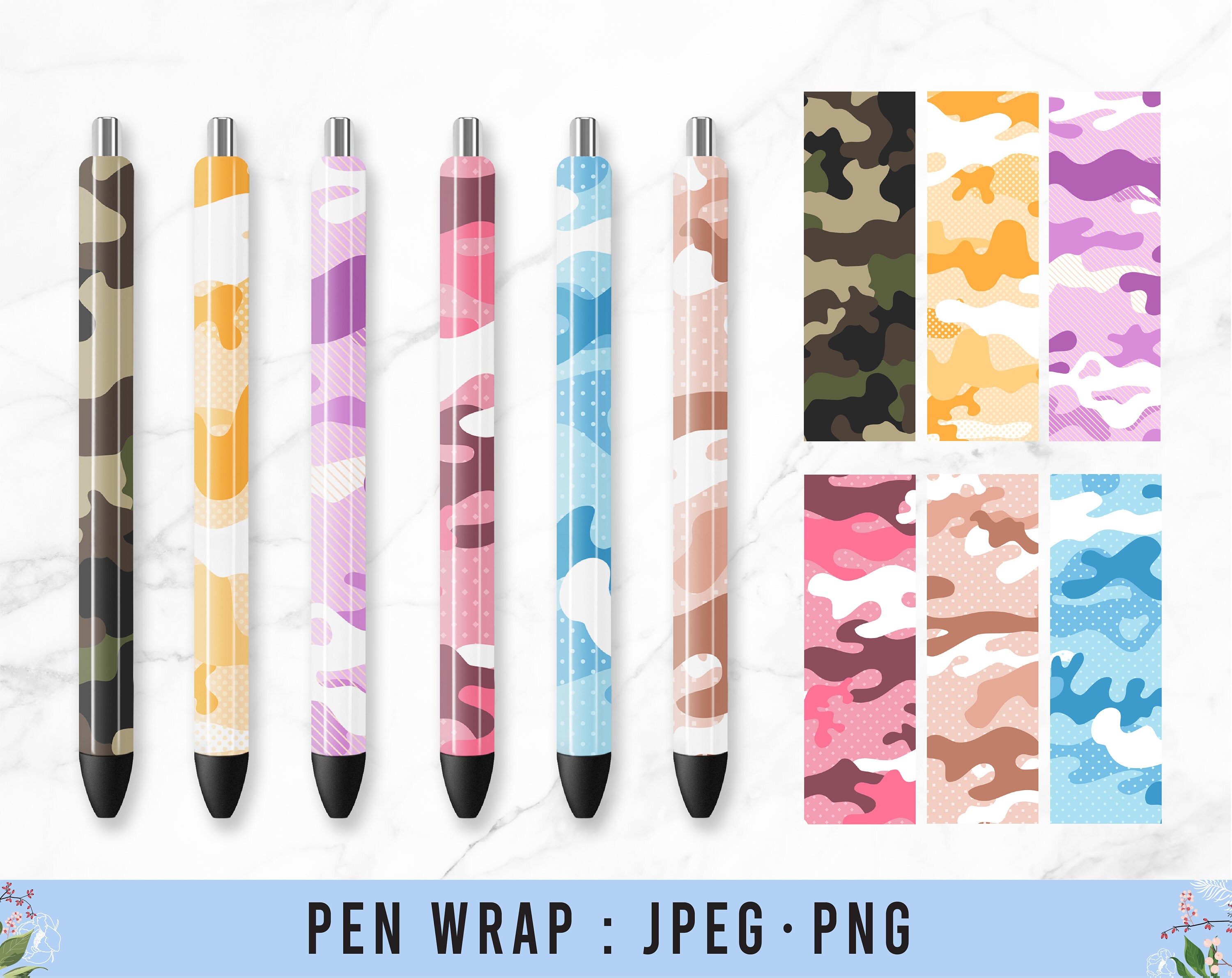 Camouflage Pen Wrap PNG, Colorful Camouflage Pen Wrap PNG, Military ...