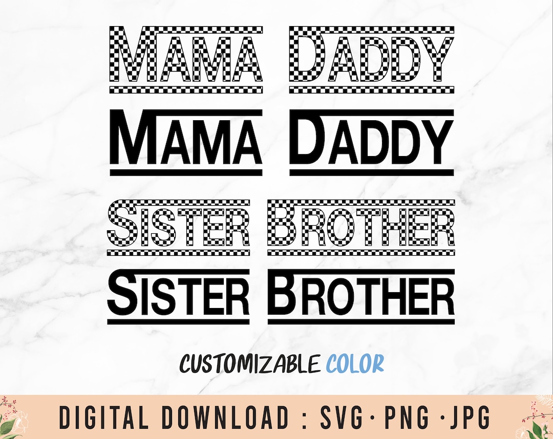 Checkered Family Svg, Checkered Pattern Svg, Checkered Frame Svg ...