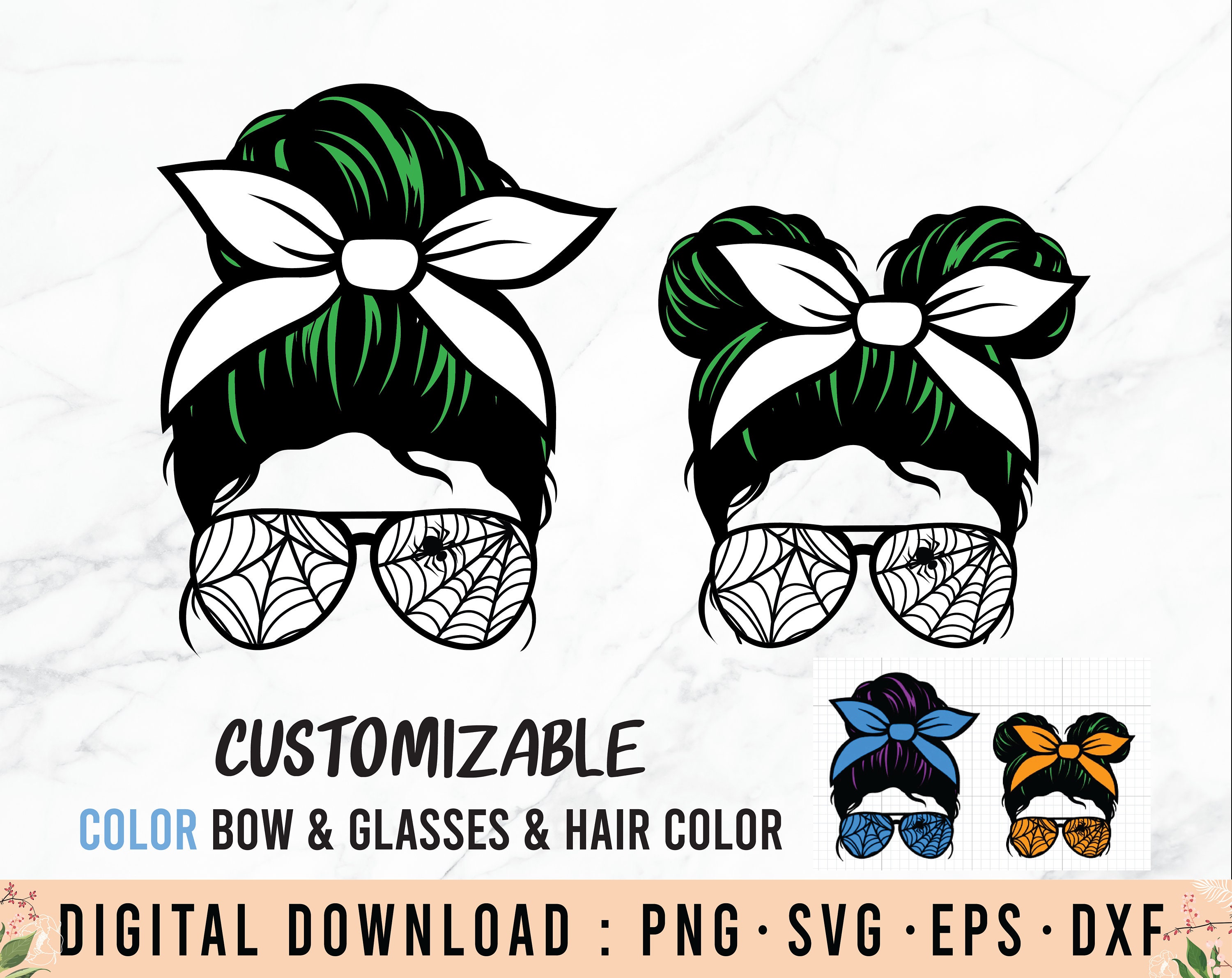Messy Bun Svg Momster Svg Sunglasses Svg Mom Life Svg File