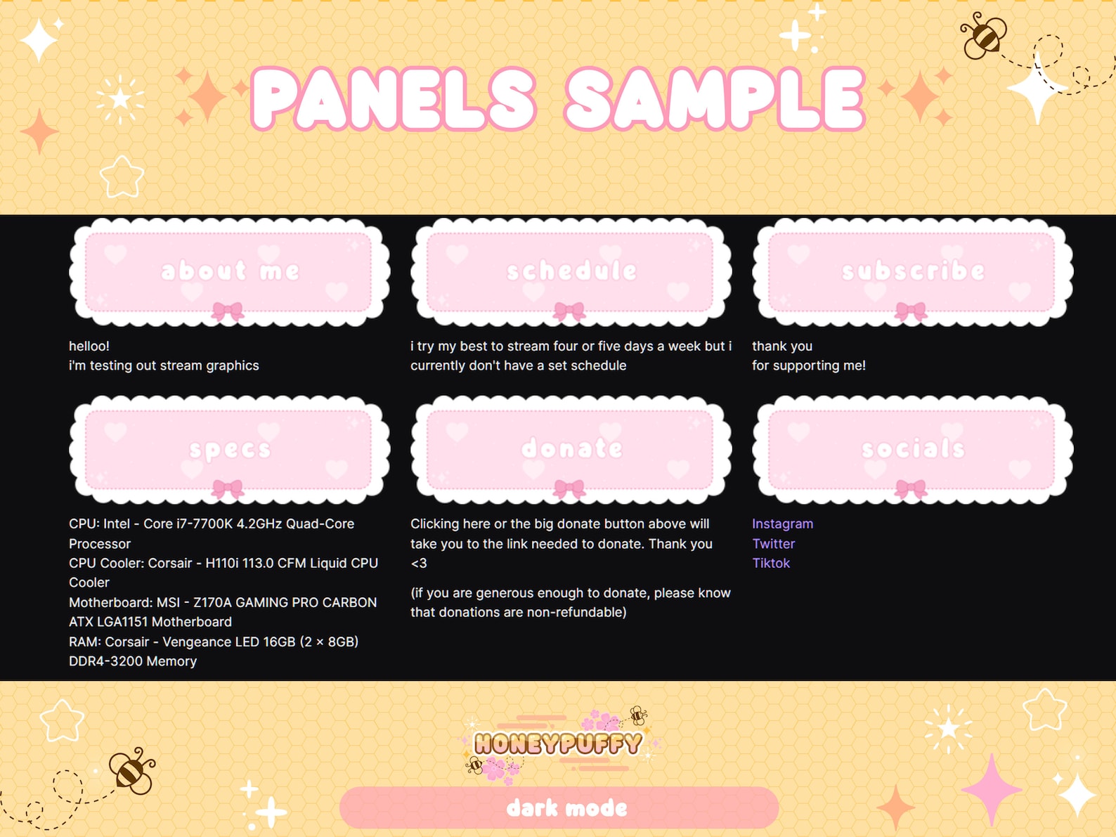 Pastel Pink Lace Girly Twitch Panels / Cute Twitch Panels / Custom ...