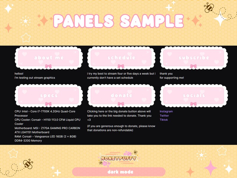 Pastel Pink Lace Girly Twitch Panels / Cute Twitch Panels / Custom ...
