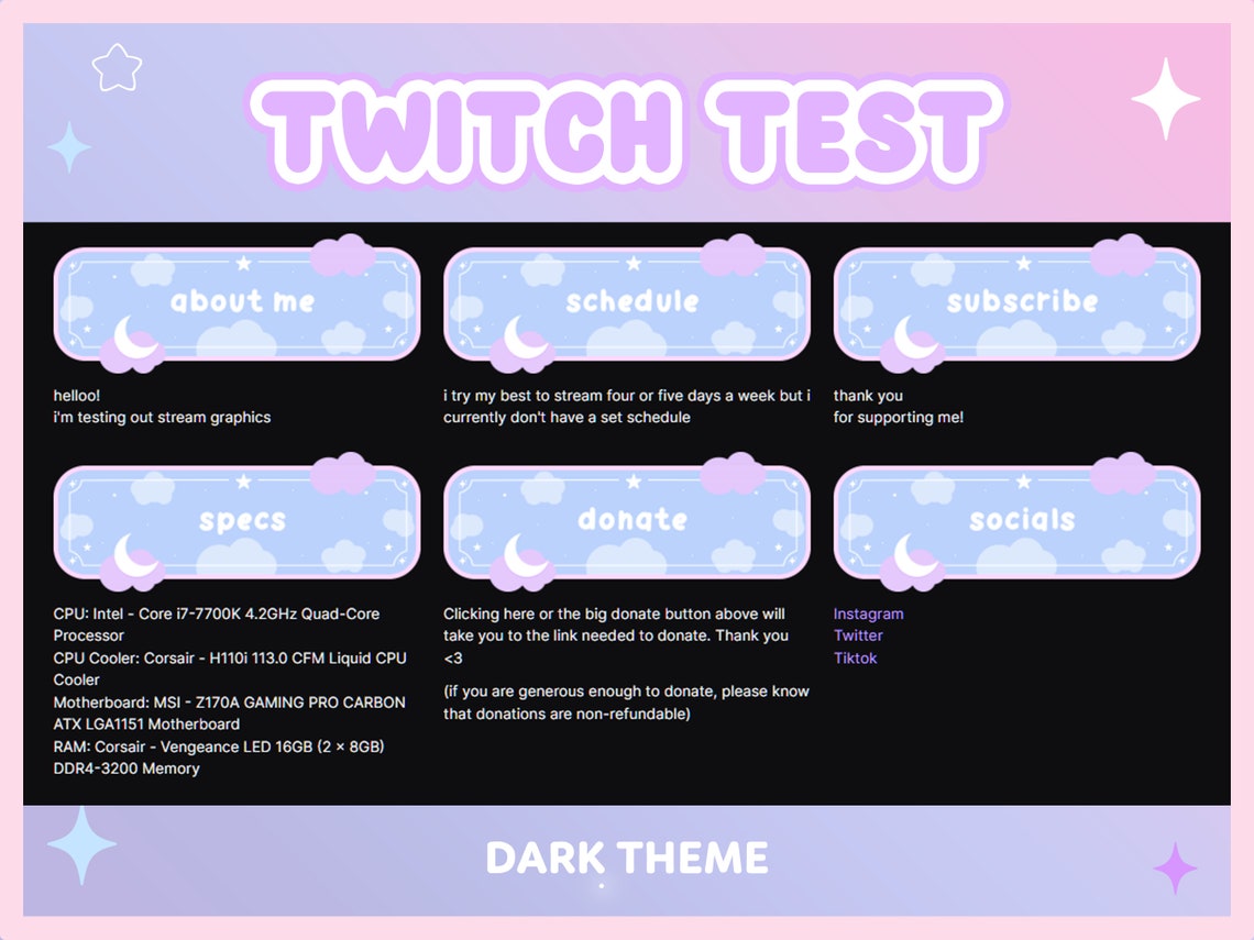 Cloudy Panels Lo-fi / Aesthetic Twitch Panels / Cute Twitch - Etsy