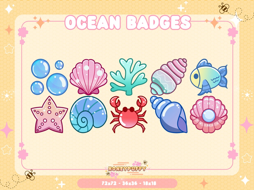 Ocean Themed Pastel Twitch Badges: Sub Badges - Bit Badges - Twitch ...