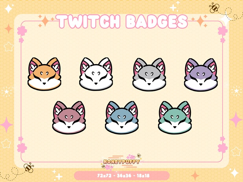 Fox Sub Badges - Bit Badges - Twitch - Etsy UK