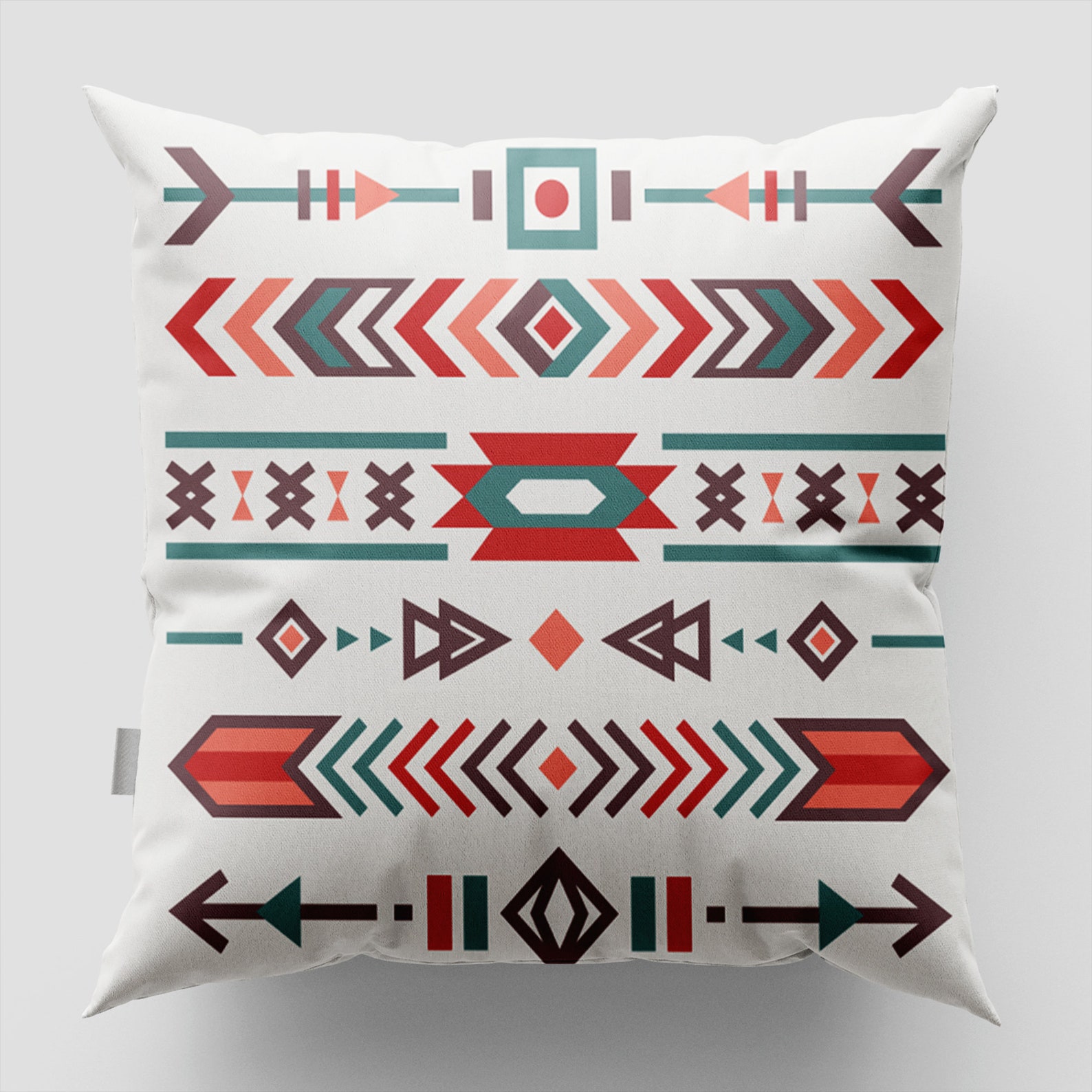Aztec Pillow Coverethnic Throw Pillowwhite Geometric Cushion - Etsy