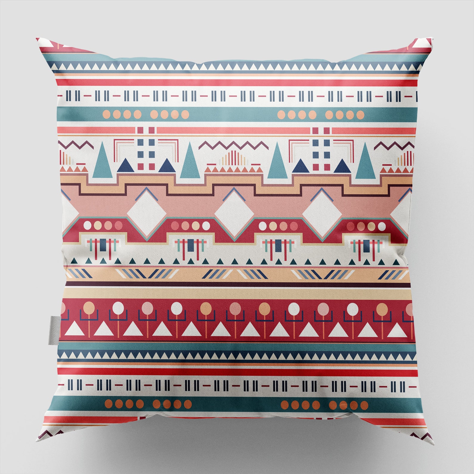 Aztec Pillow Coverethnic Throw Pillowwhite Geometric Cushion - Etsy