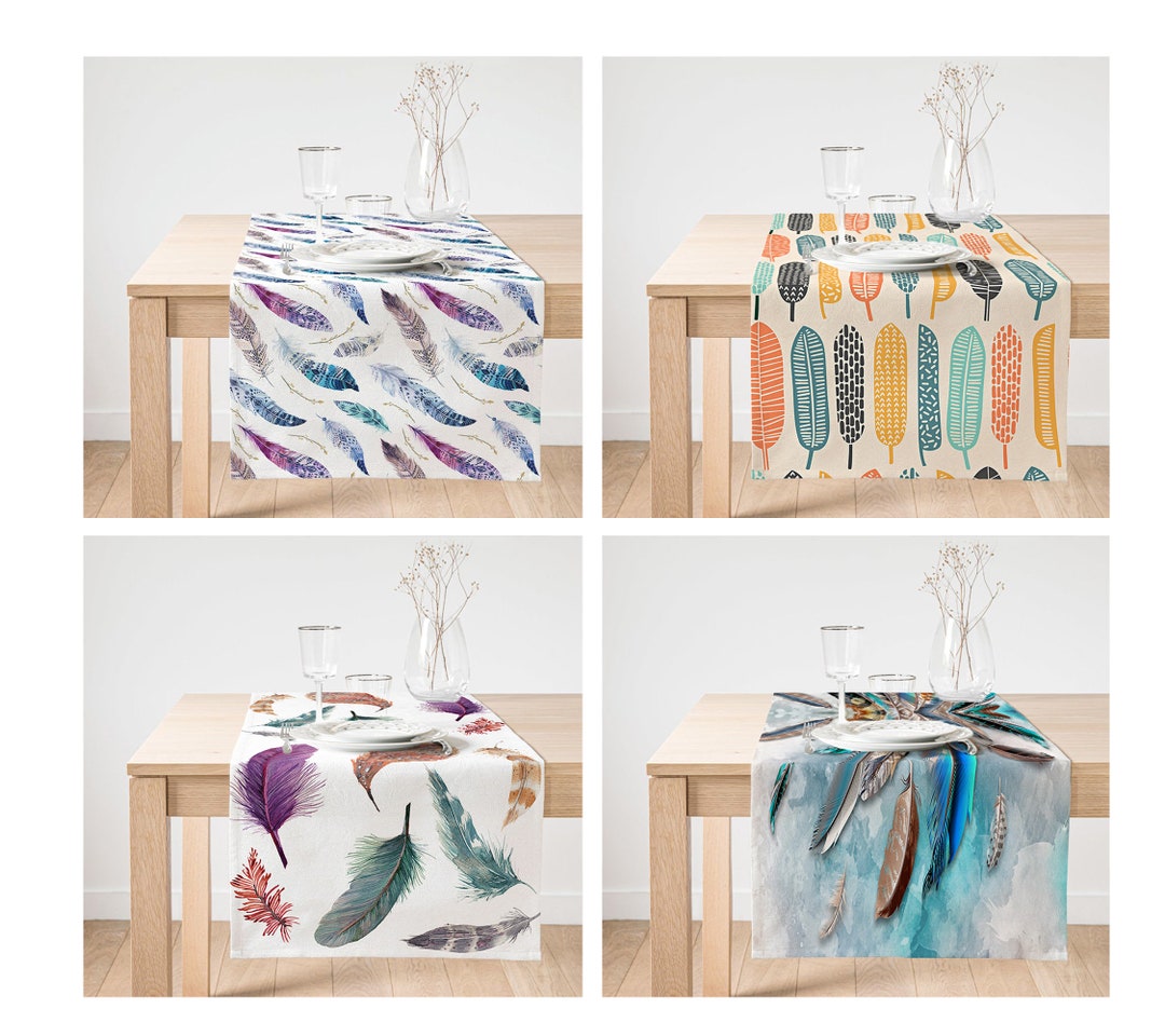 Feather Table Runner, Native American Table Runner, Western Decor, Southwestern Table Decor ...