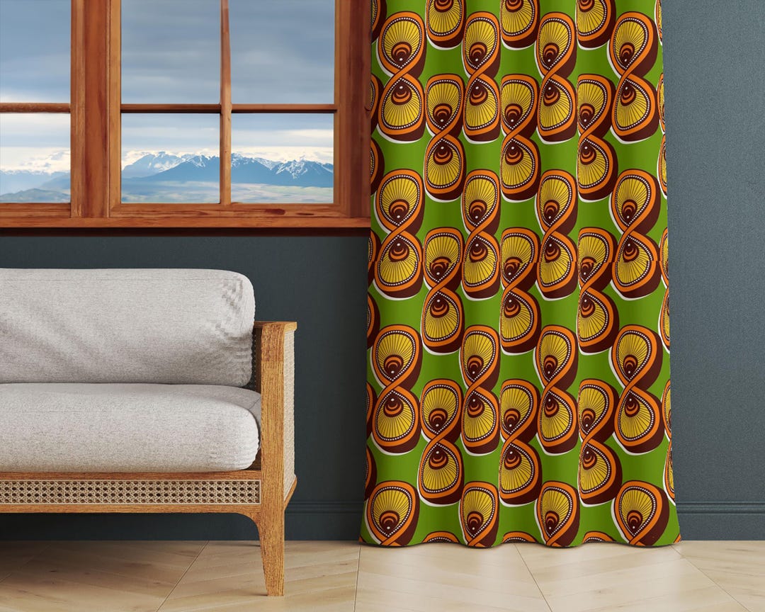Retro Window Curtains, Mid-century Window Drapes, 70s Inspired Curtains ...