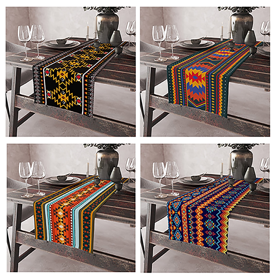 Rug Design Table Runner,native American Table Cloth,southwestern Table ...