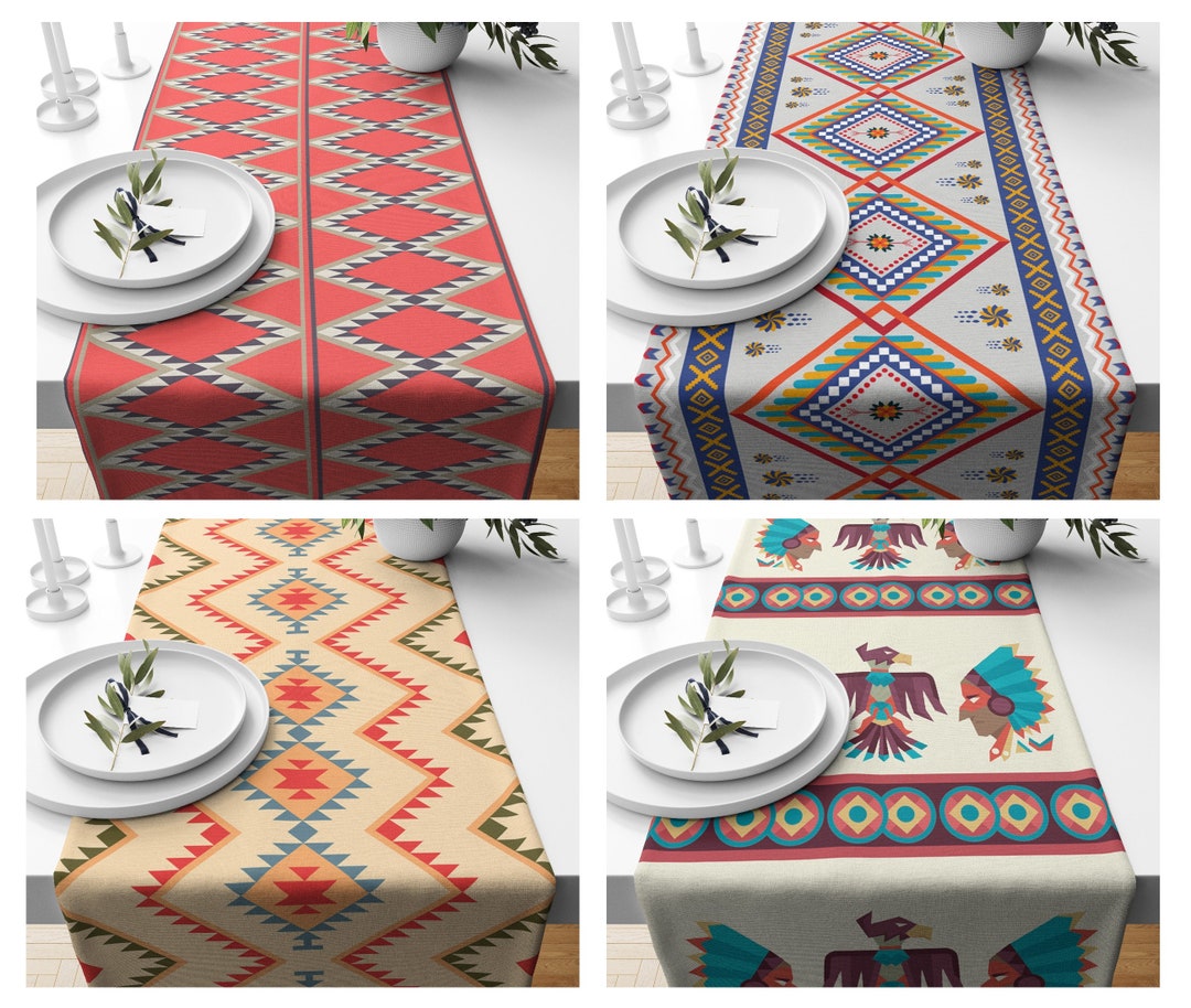 Southwestern Table Runner|native American Runner|brick Color Tablecloth ...