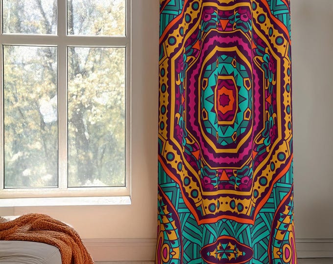Southwestern Style Decoration Curtains, Ethnic Window Curtain, Boho ...