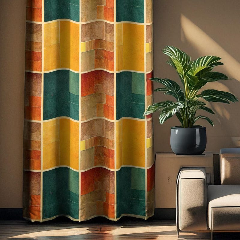 Color Block Drapes - Etsy