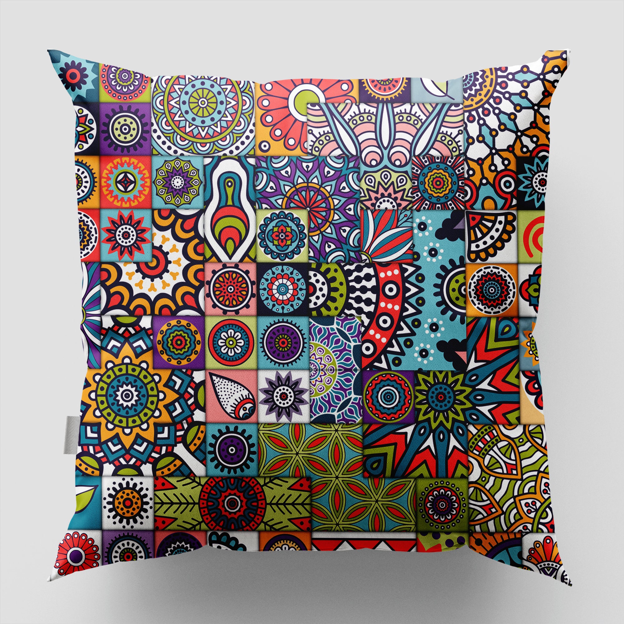 Colorful Ethnic Pillow Coverrainbow Aztec Throw Pillowmulti - Etsy