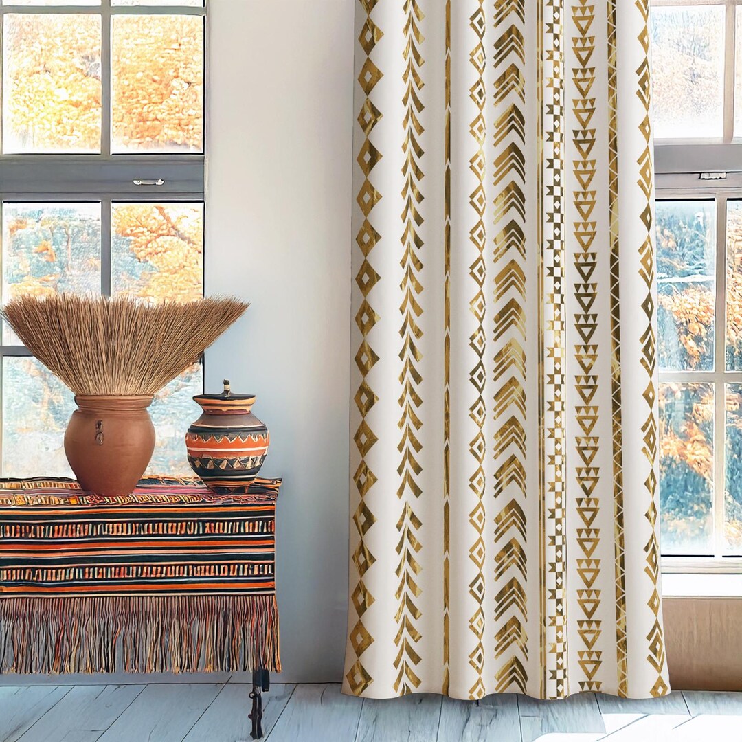 Aztec Drapes Panel, Ethnic Window Curtains, Authentic Drapery Panel ...