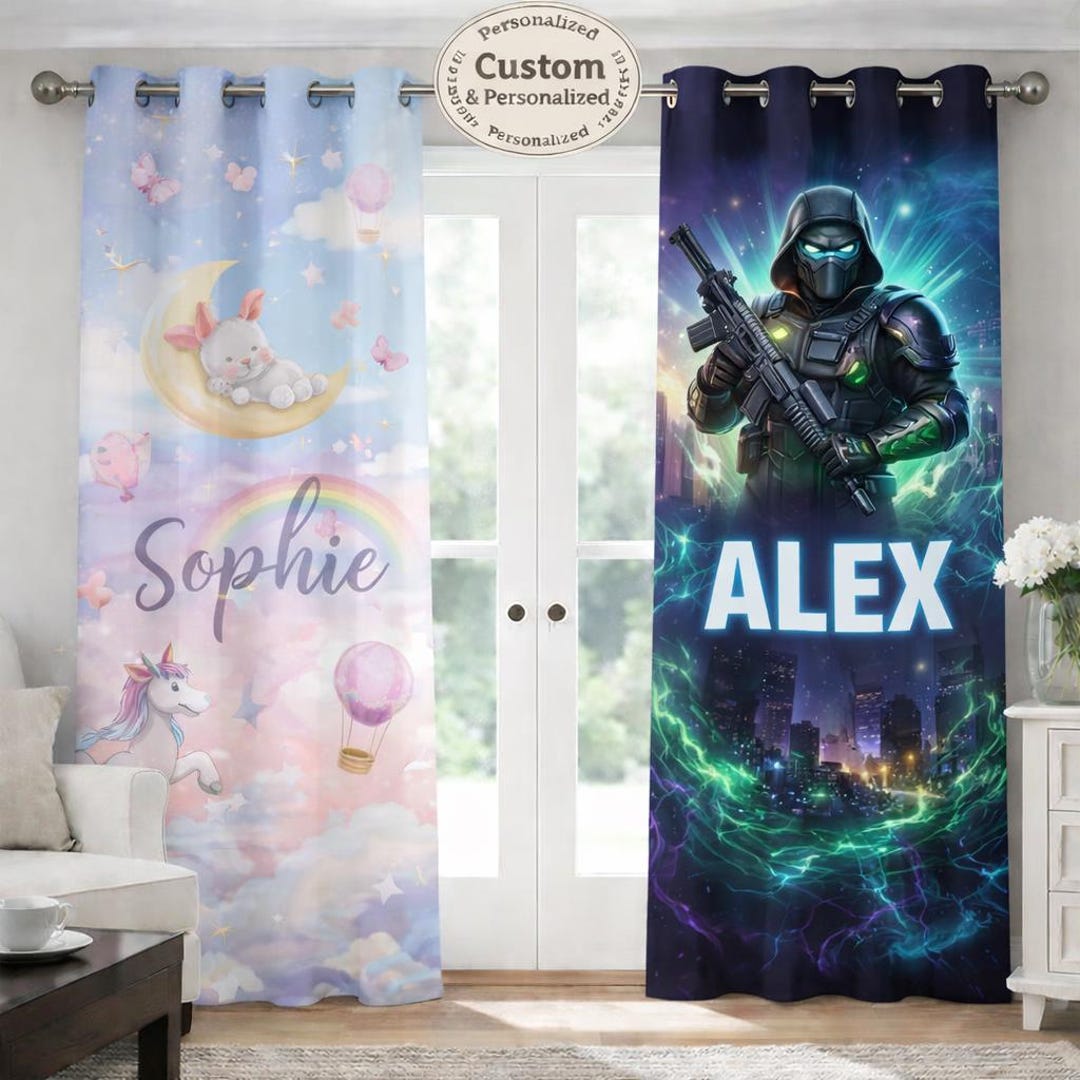 Personalized Kids & Teen Curtain,custom Name Curtain, Design Your Own ...