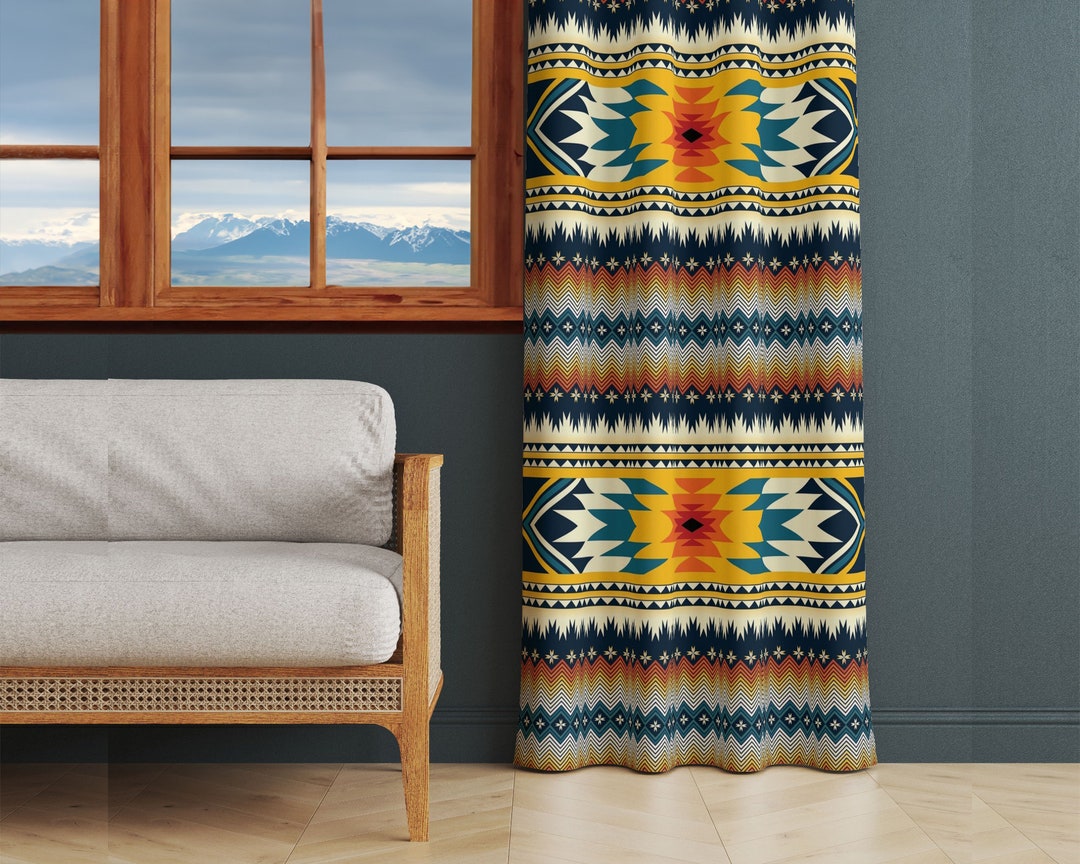 Southwest Pattern Curtain Panel, Southwestern Decor, Western Curtains ...